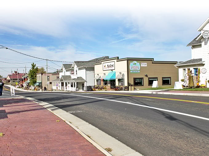 Classic American small-town architecture lines Berlin's welcoming downtown district perfectly.
