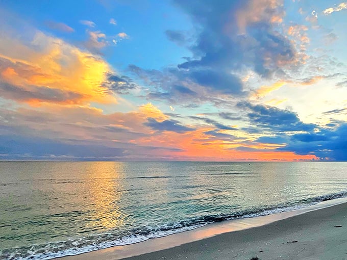 Sanibel's famous shelling beach glows with sunset magic that never gets old to witness.