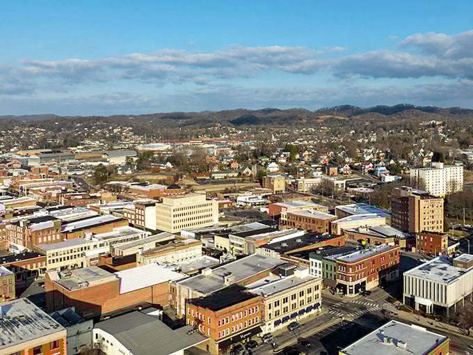 Downtown Bristol stretches across two states, blending historic charm with small-town ease &mdash; all beneath Appalachian skies.