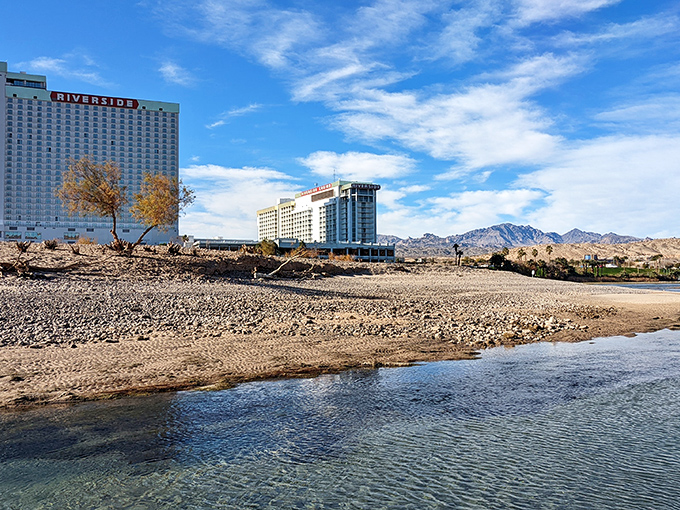 The Colorado River flows past Bullhead City like nature's own entertainment system, free admission to waterfront living included.