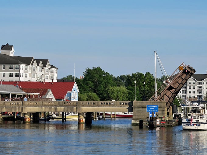 Cambridge's waterfront drawbridge - the only traffic jam worth celebrating with a crab cake sandwich.