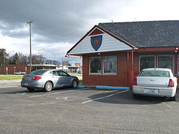 Simple brick exterior hiding breakfast treasures - sometimes the best gems look unassuming.