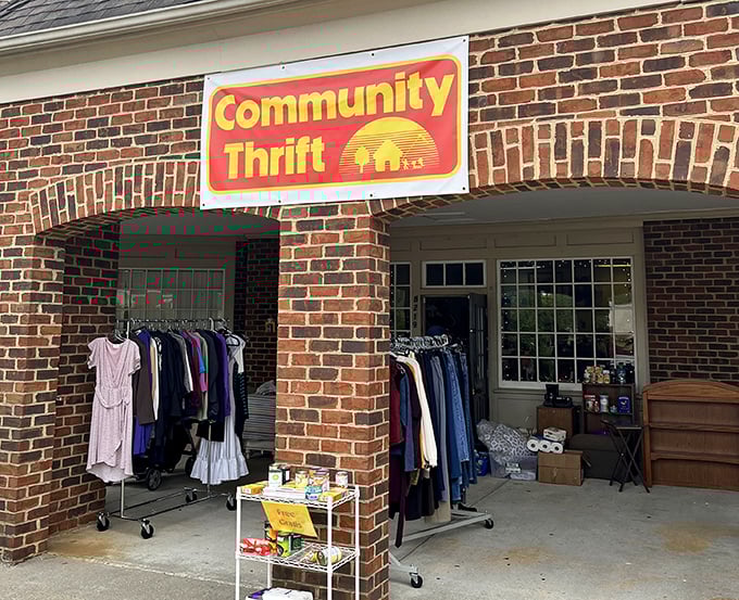 When clothes spill onto the sidewalk, you know this place takes "everything must go" to heart beautifully.