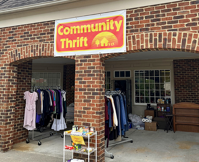 When clothes spill onto the sidewalk, you know this place takes "everything must go" to heart beautifully.