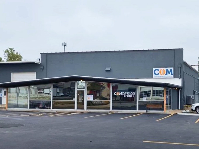 Modern meets practical in this sleek space where community needs and smart shopping intersect beautifully.