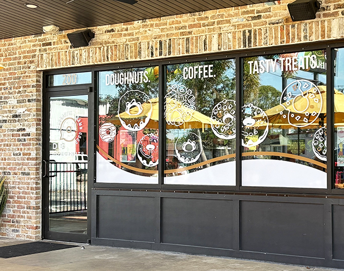 Donut paradise with a view! DG's charming patio invites you to linger over your sweet selection.