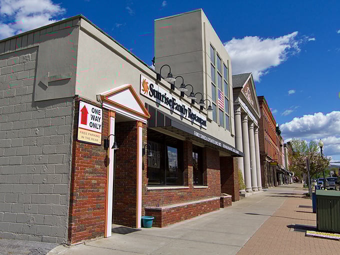 The historic corner building in Dansville has witnessed decades of change, but thankfully not in the cost of living.