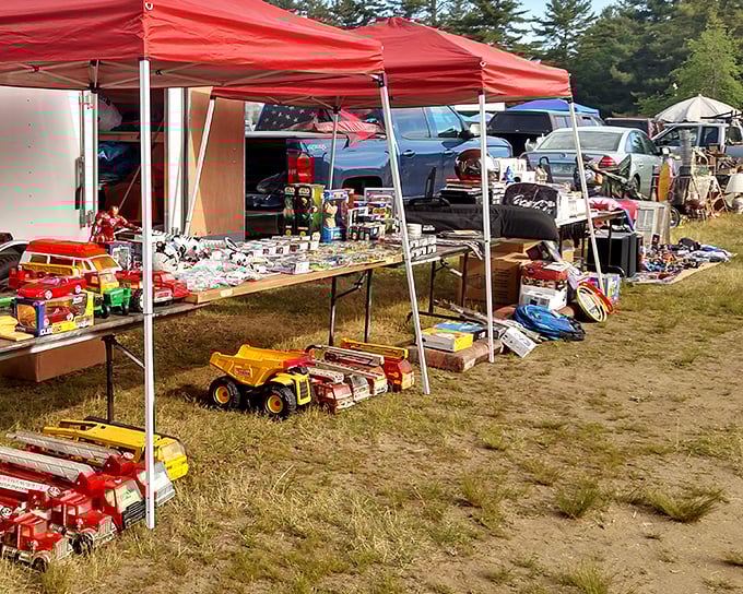Colorful tents dot the landscape at Davisville, each one a portal to the past or the perfect addition to your home.