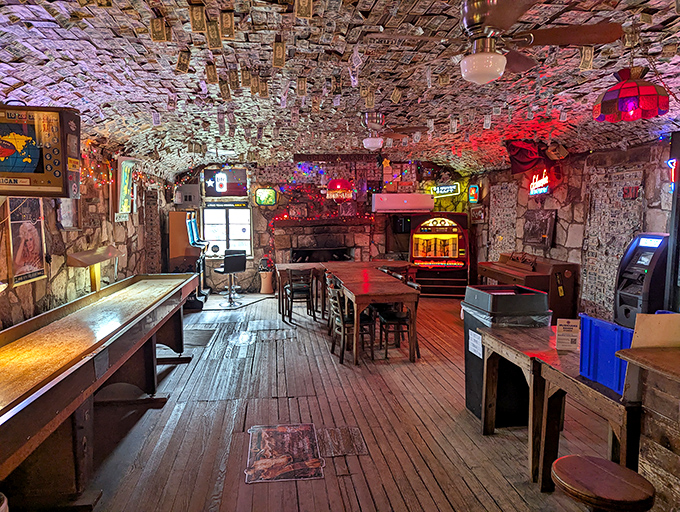 Dollar bills and memories line the walls of this historic haunt, where time slows down and beer tastes better somehow.