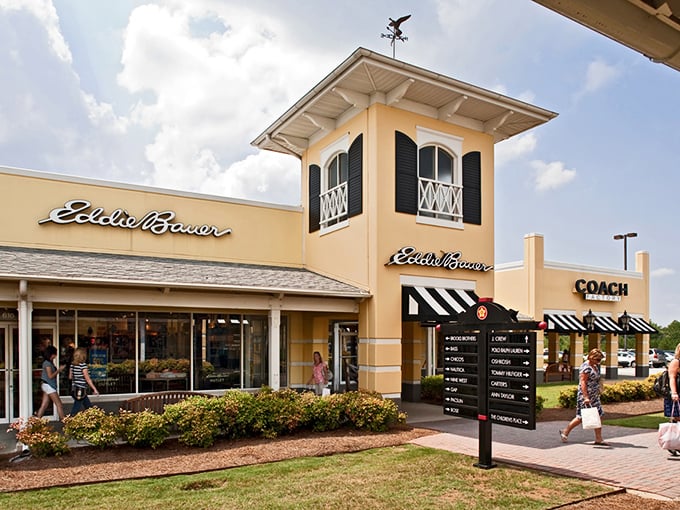 Traditional Southern architecture houses modern retail magic where designer dreams become affordable reality for everyone.