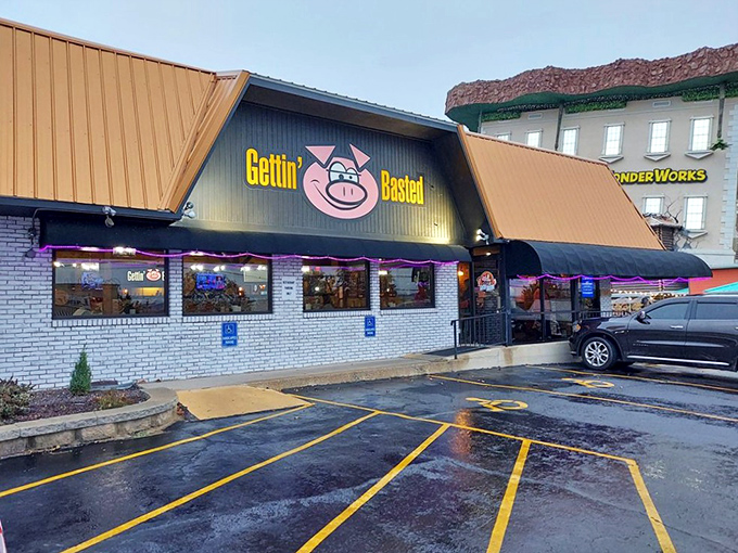 The warm glow from those windows promises comfort food that'll make your vacation memories even sweeter.