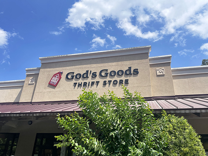 Sometimes the best treasures hide in plain sight, like this unassuming storefront that holds miracles for your wardrobe. 