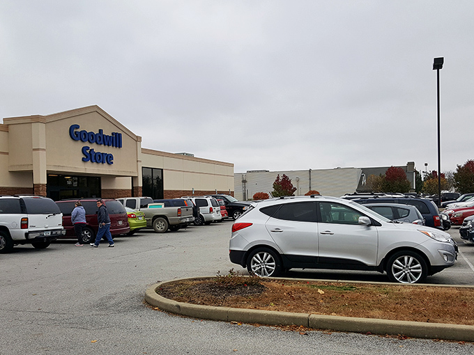The bustling parking lot at Goodwill tells the story - treasure hunters are already on the prowl!
