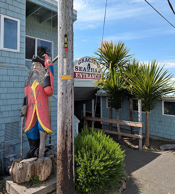 Rustic charm and a pirate's welcome signal you've found a true coastal treasure.