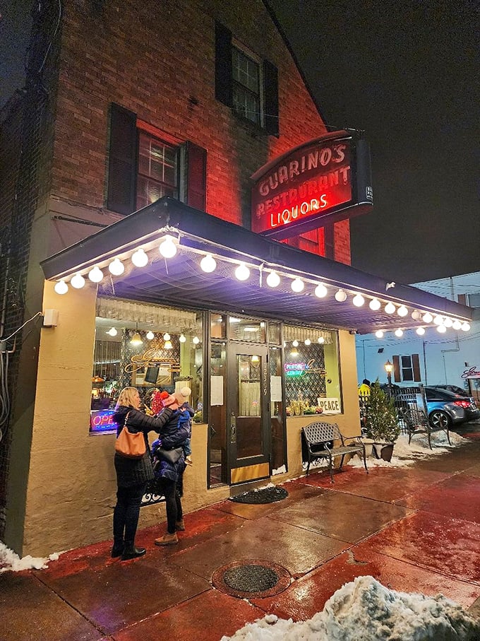 That vintage sign has watched Cleveland change for decades, while inside, the meatballs remain blissfully, deliciously the same.