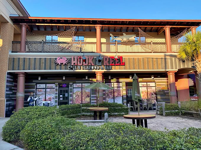 Your next seafood adventure awaits at Hook & Reel, where you can enjoy Cajun flavors and a fun, coastal atmosphere.