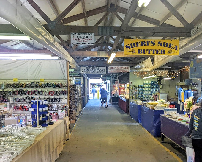 Kitchen treasures and household gems await discovery in this well-organized indoor shopping paradise experience.