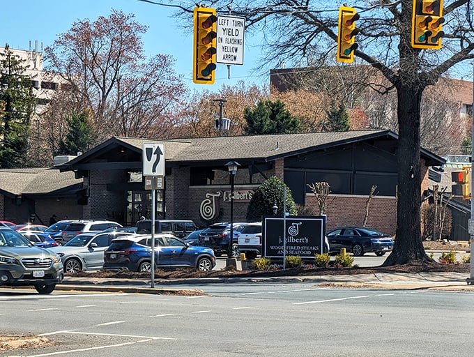 When the parking lot stays this busy, you know the steaks inside are worth the wait.