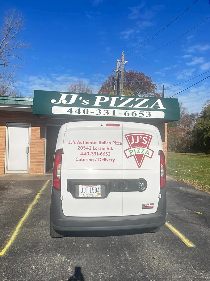 That delivery van tells the whole story - when pizza's this good, word travels fast.