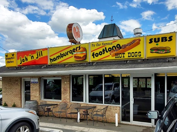 College town classic with rainbow signage that's been calling hungry students home since bell-bottoms were fashionable.