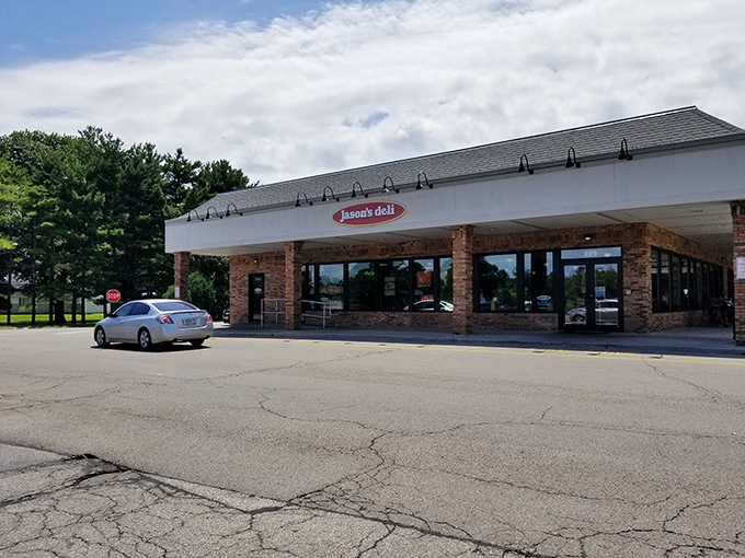 Morning light bathes Jason's Deli in a glow that seems to say, "Yes, it's perfectly acceptable to crave a sandwich at 10am."
