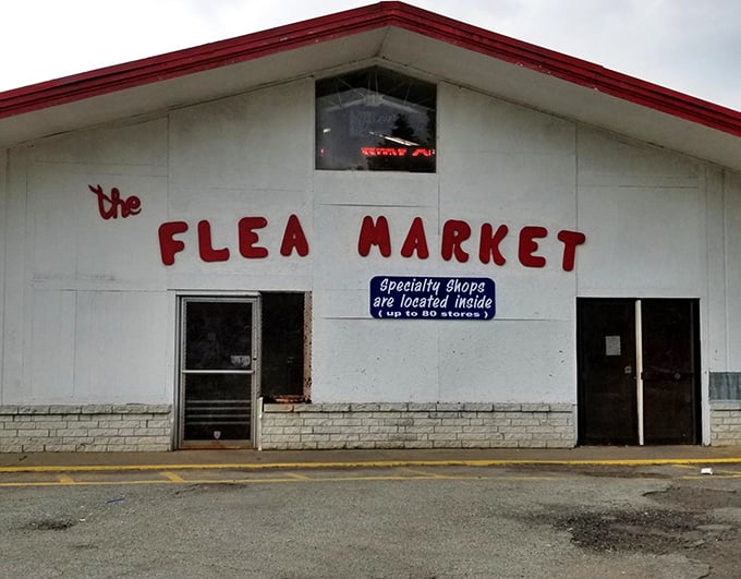 The welcoming entrance promises specialty shops inside, each booth a mini-adventure waiting to unfold.