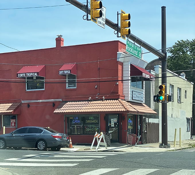 Standing at the crossroads of tradition and innovation. La Casa del Sandwich's bright red building is a beacon for hungry Philadelphians.