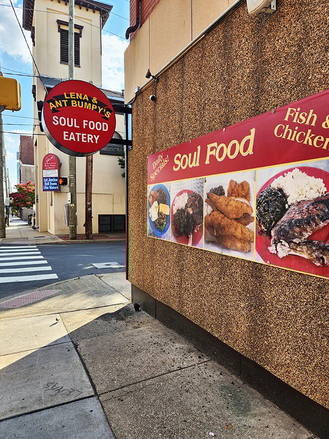 The inviting signage promises authentic comfort food where every dish tells a story of tradition and flavor.