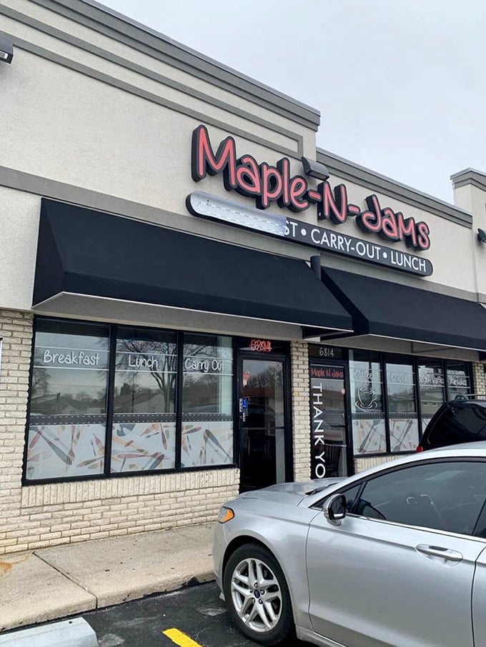 Don't judge a breakfast spot by its strip mall cover. Inside this unassuming exterior lurks French toast that could make you weep.