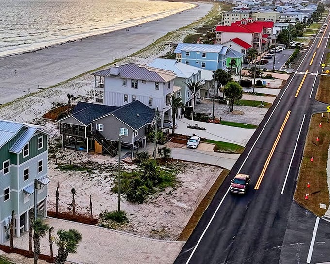 Mexico Beach's waterfront homes stand as colorful sentinels against the emerald Gulf. Where neighbors still bring welcome pies to newcomers.