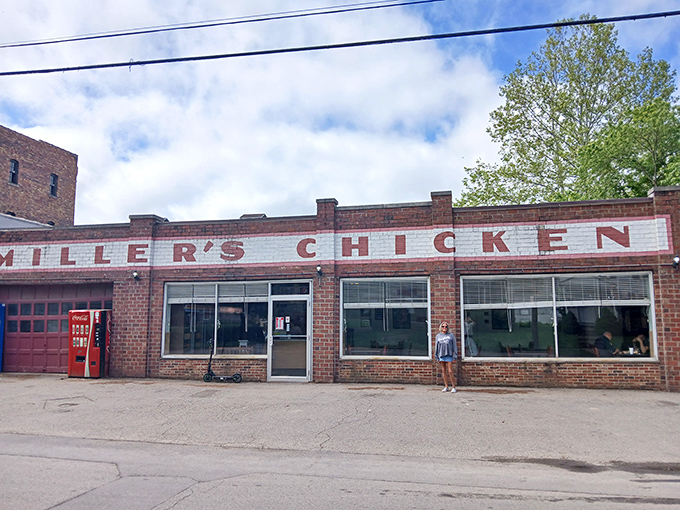 When "MILLER'S CHICKEN" is painted that big on your building, you'd better deliver. Spoiler alert: they absolutely do.