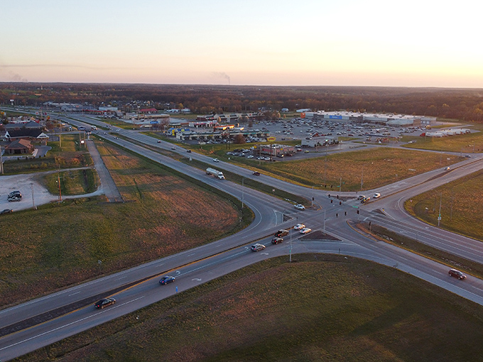 Golden hour reveals how smart planning can keep small-town charm while embracing modern convenience perfectly.
