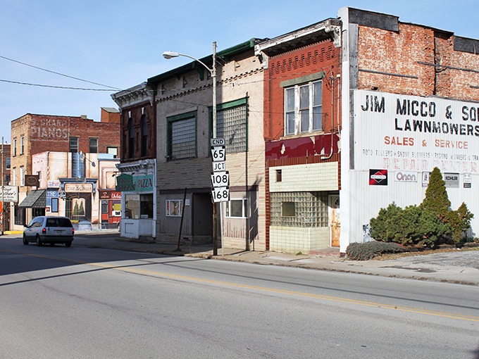 Classic small-town storefronts line New Castle's streets like old friends waiting to greet you with warm smiles.