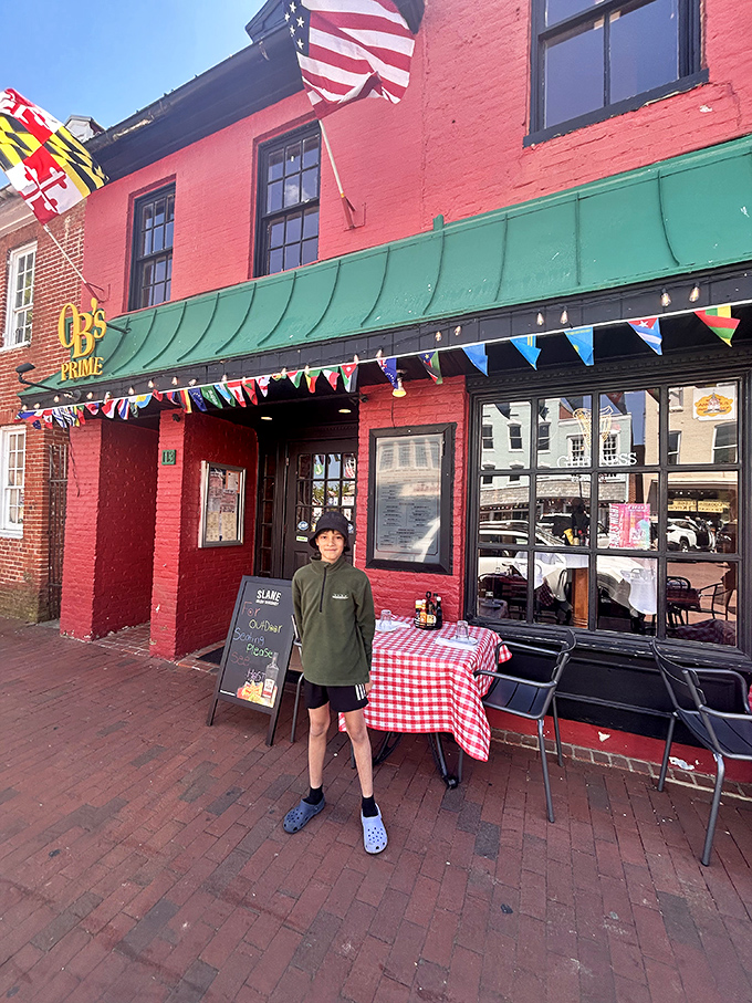 The checkered tablecloths and international flags at OB's create that rare atmosphere where both tourists and locals feel equally at home.