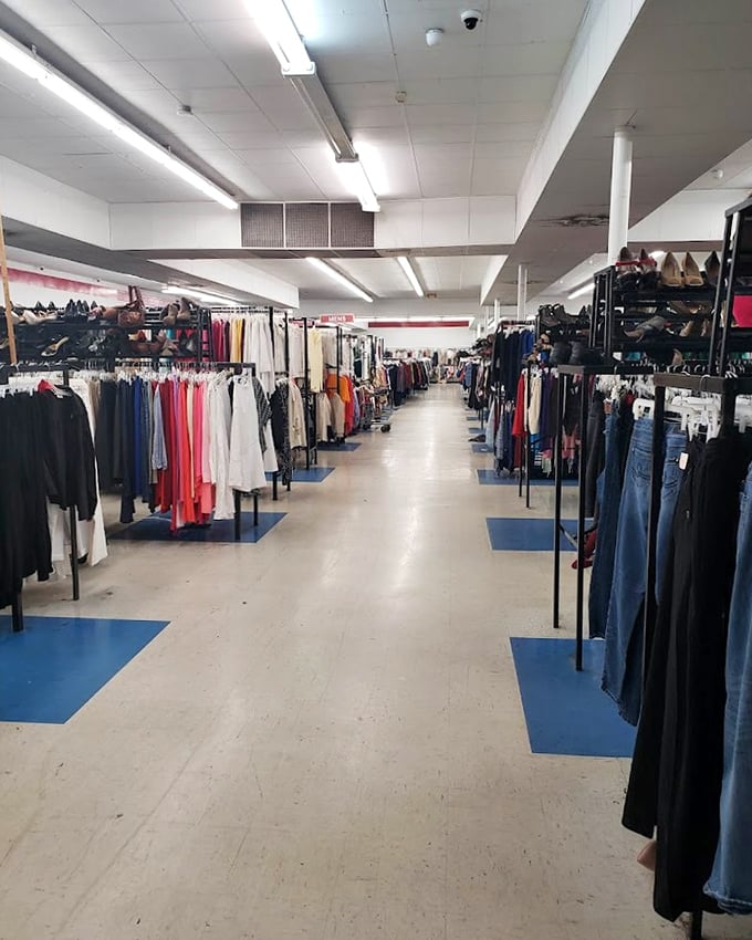Those wide aisles and bright lighting make thrift shopping feel like browsing an upscale department store.