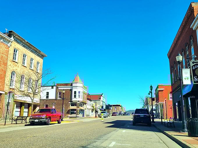 Historic buildings stand proud along these streets, whispering tales of river town heritage.