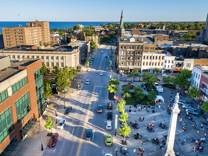 Racine: City living with a small-town budget and big-water views. That Wisconsin sky seems to go on forever!