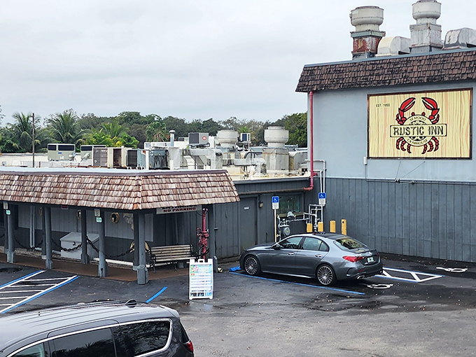 Gray on the outside, seafood paradise on the inside. This place has seen more crab mallets than a hardware store.