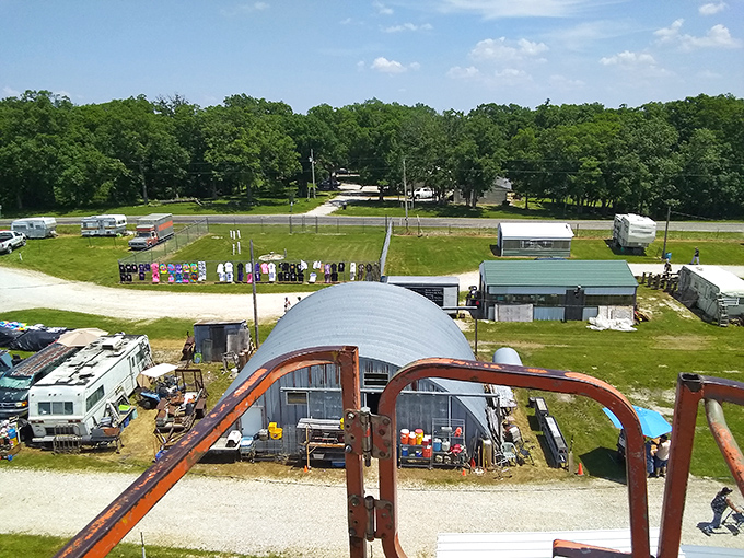 The bird's eye view of Rutledge shows a bargain hunter's paradise. Where quonset huts and open fields become retail therapy centers!