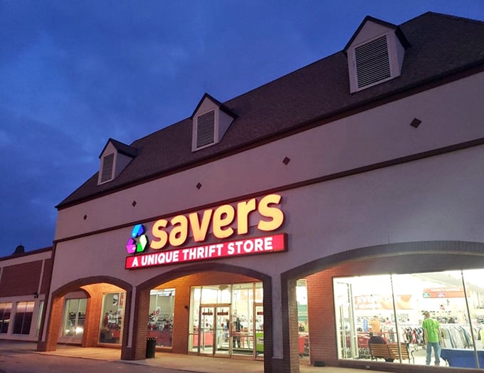 That glowing sign isn't just advertising - it's practically broadcasting "amazing deals ahead" to every passing shopper.