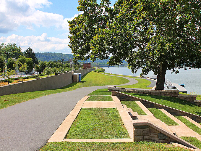 Waterfront parks like this prove that the best entertainment doesn't require admission fees or crowded parking lots.
