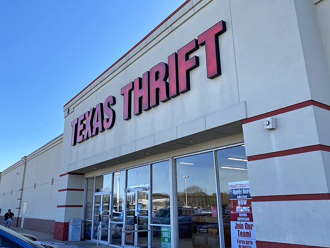 Clean lines and bright signage make Texas Thrift in Garland as inviting as the deals you'll find inside.
