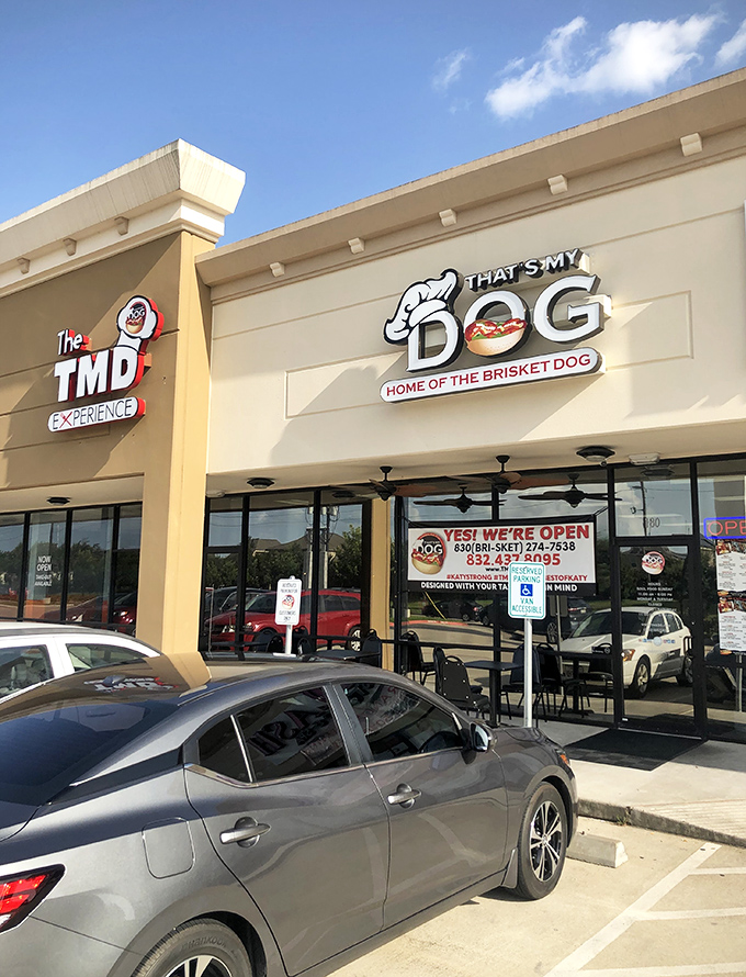 This unassuming Katy storefront hides a hot dog paradise where Texas brisket meets classic franks in a culinary crossover that just makes sense.