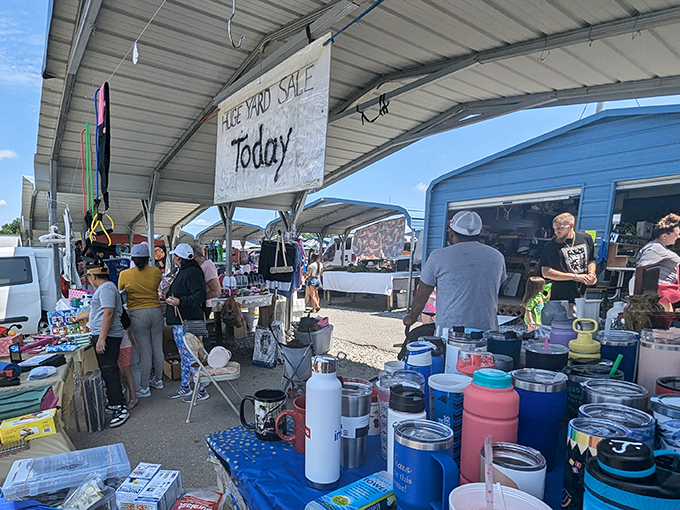 Inside the barn-style building, vendors create cozy displays that blend farm charm with serious shopping.
