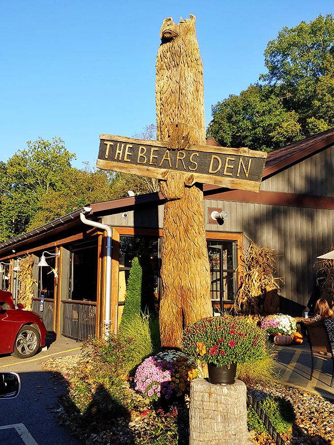 When a restaurant commits this hard to the theme with towering wood sculptures, you know the steaks inside match the dedication.