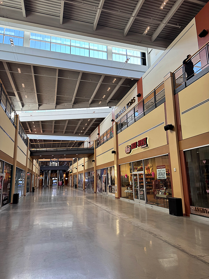 Soaring ceilings and natural light transform discount shopping into a cathedral-like experience. Hallowed be thy clearance rack!