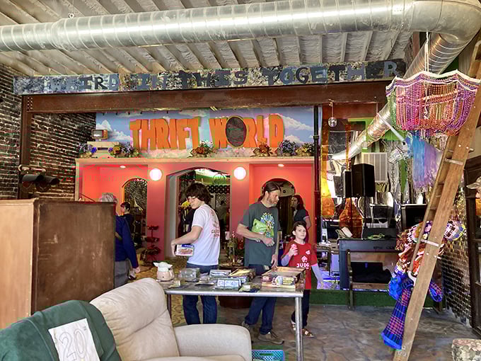 Inside, treasures await discovery – from vintage clothing to quirky home goods that tell stories.