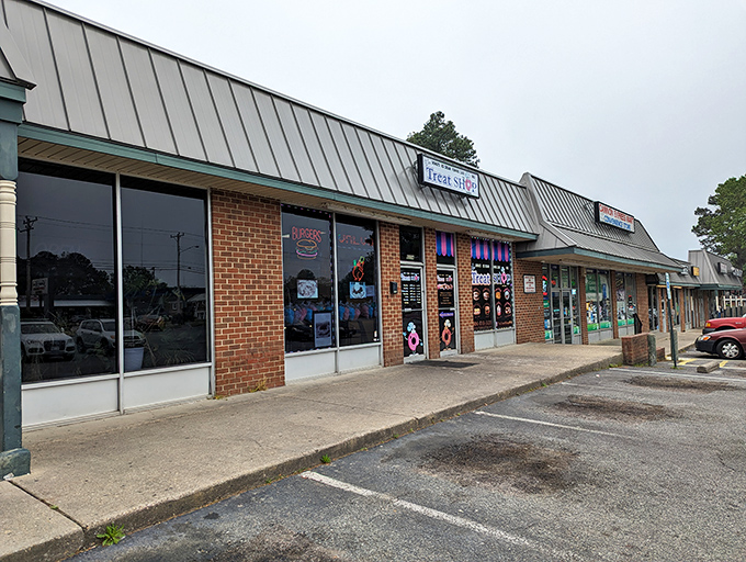 Pink and purple awnings? This strip mall spot knows how to stand out deliciously.