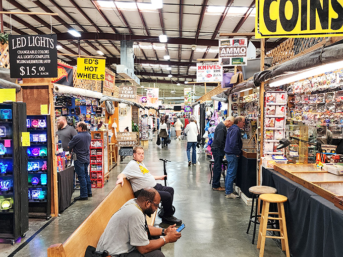 Inside the Sevierville Flea Market, long aisles of booths overflow with coins, collectibles, and curiosities&mdash;every display a potential conversation piece.