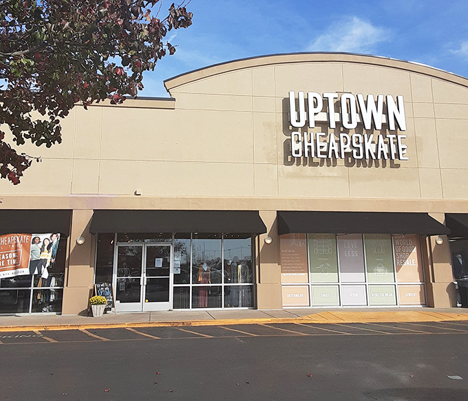 That storefront whispers "come closer" to everyone seeking designer deals without designer prices. 